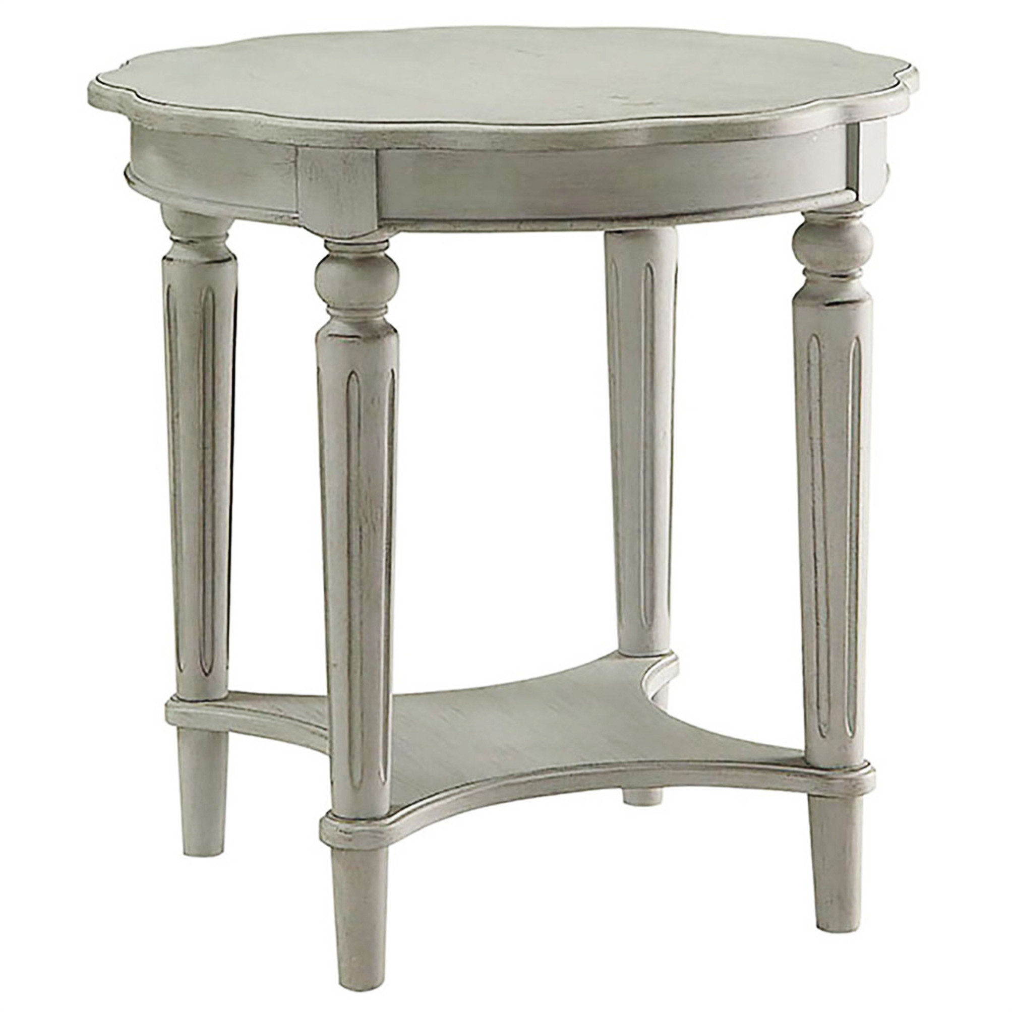 August Grove® Antique Slate End Table With Bottom Shelf | Wayfair