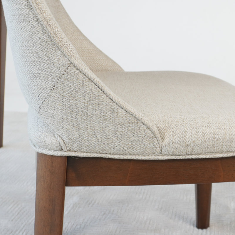 Red Barrel Studio® Neidl Modern Comfy Solid Wood Linen Fabric Dining ...