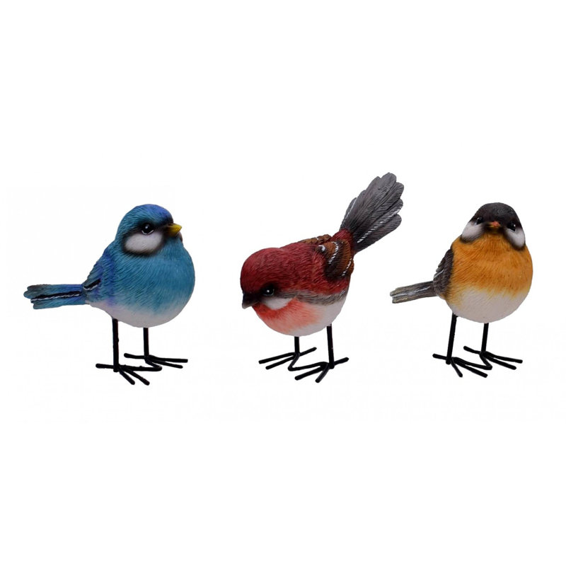 Ophelia & Co. Set Of 3 Assorted Standing Bird Figurines | Wayfair