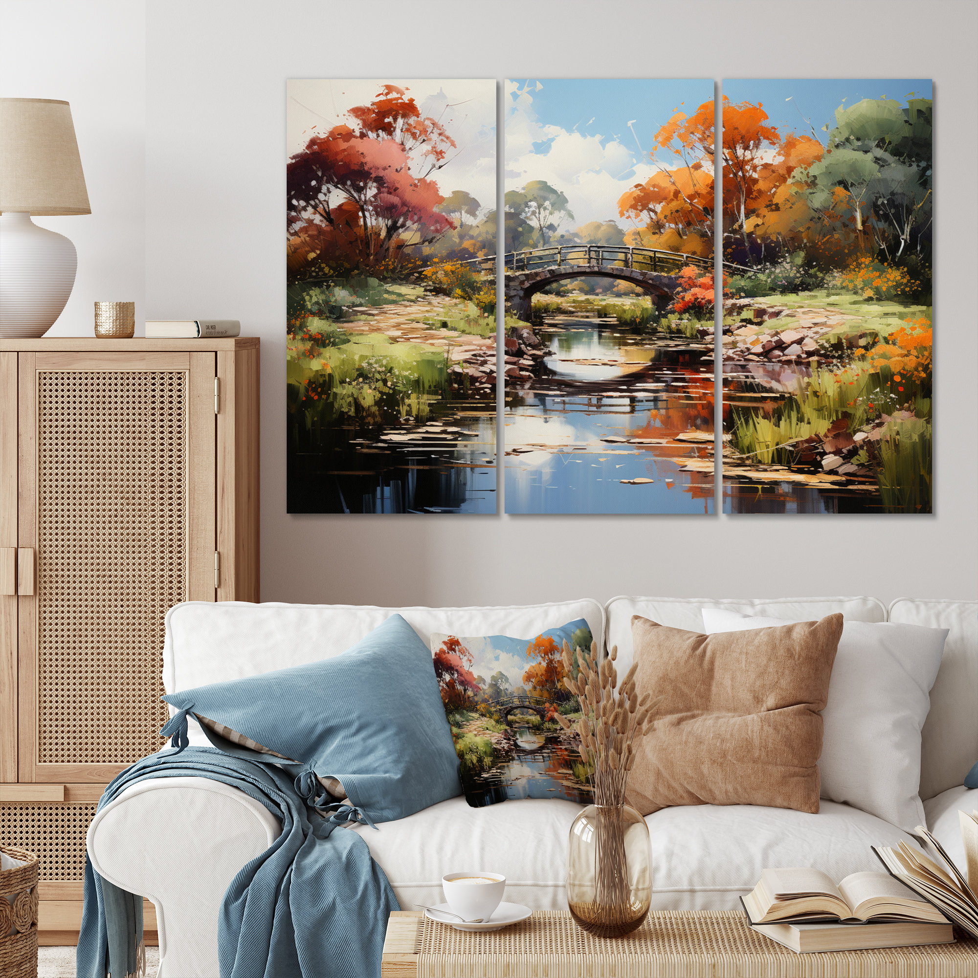 Millwood Pines Green Bridge Impressionist Crossing An On Canvas 3 ...