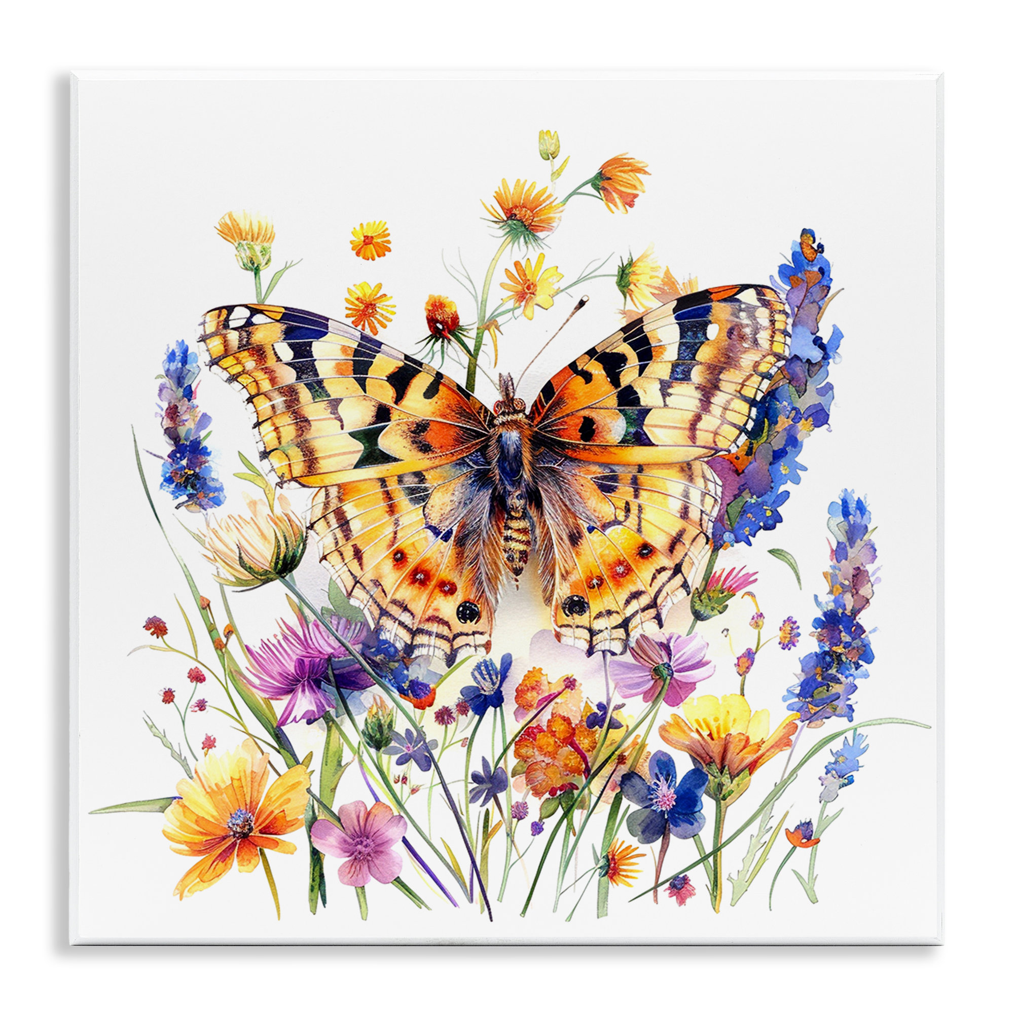 Dakota Fields Garden Flowers & Butterfly Wall Plaque Art by LSR Design ...