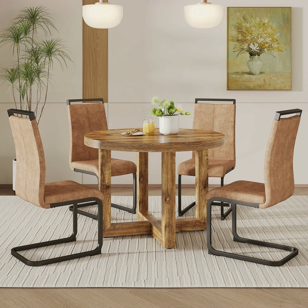 Orren Ellis A Modern And Practical Circular Dining Table Made Of MDF ...