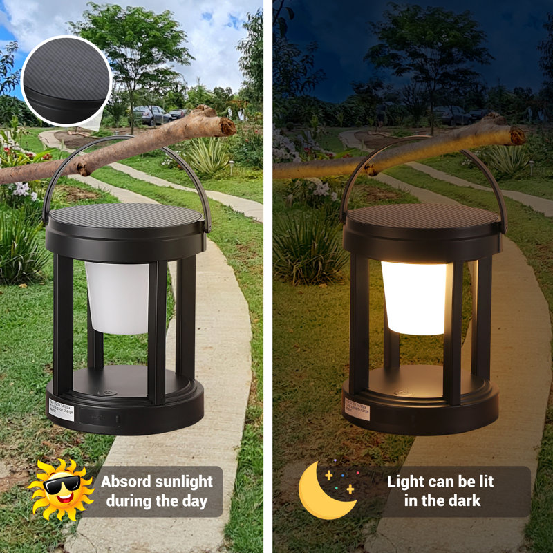 RIDALUX 7.08'' Battery Powered Integrated LED Color Changing Outdoor ...