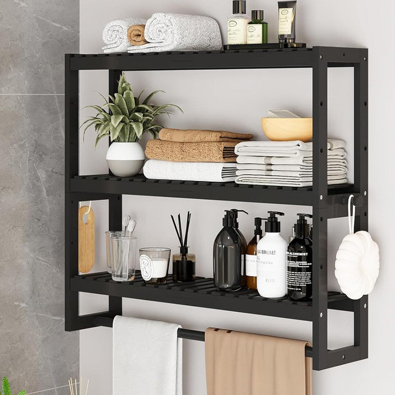 Ebern Designs Bathroom Shelf Storage Organizer,3-Tier Adjustable Layer ...