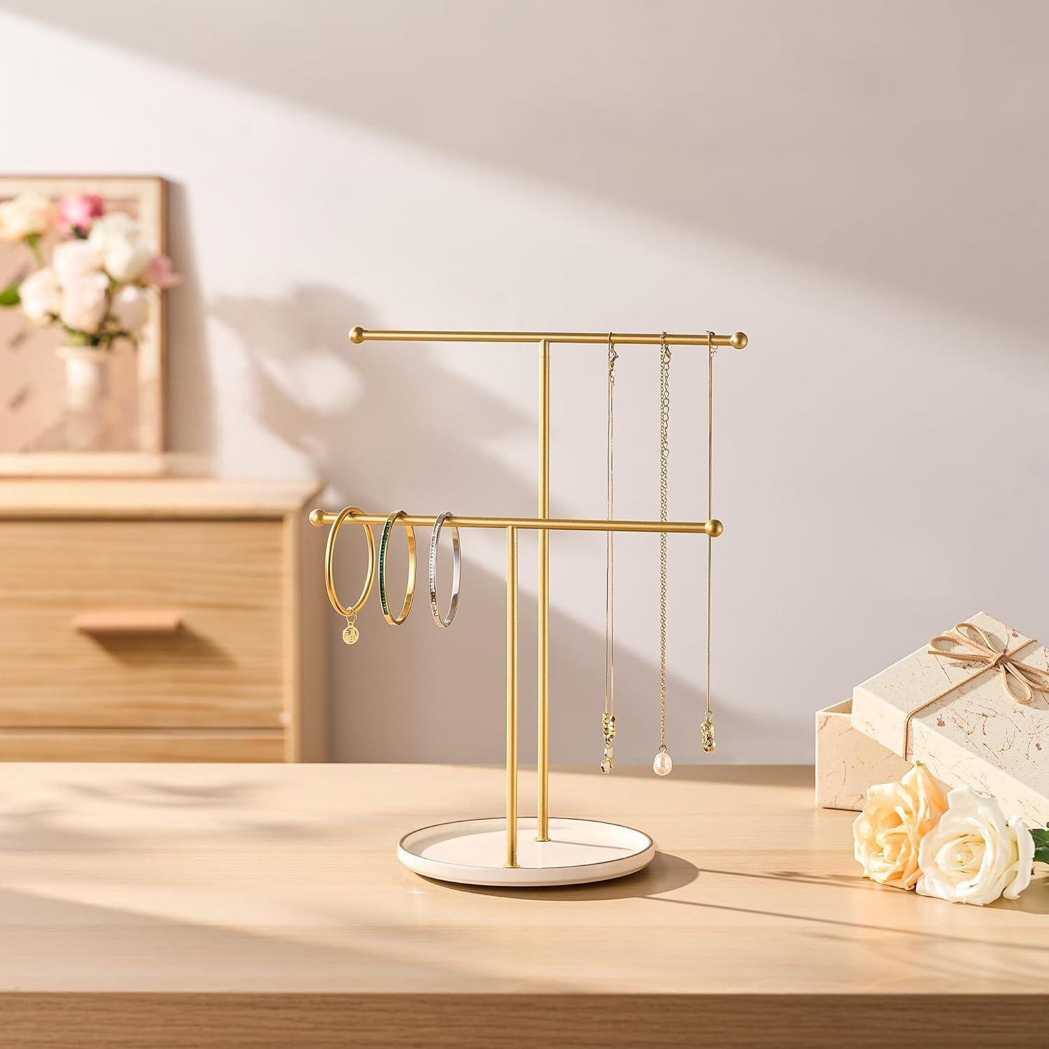 Mercer41 This Gold And White Jewellery Display Stand, Complete With A ...