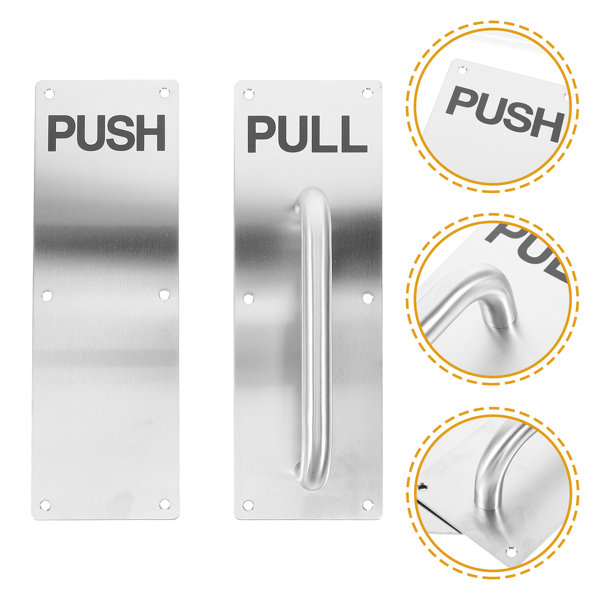PINXOR Commercial Door Push Pull Plate Warehouse Door Pull Stainless ...