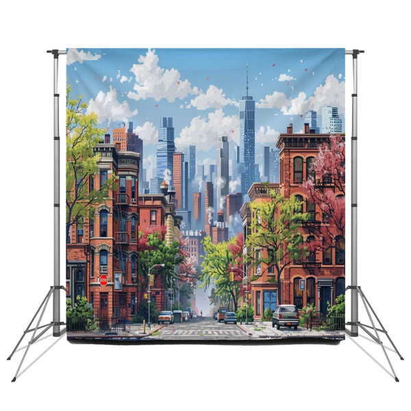 VisionBedding New York Backdrop Cityscape Large Urban Spring Photo ...