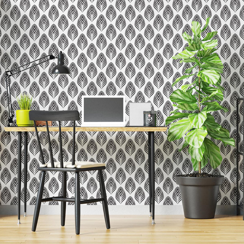 Dakota Fields Alexiya 8.5' L x 24" W Peel and Stick Wallpaper Roll ...