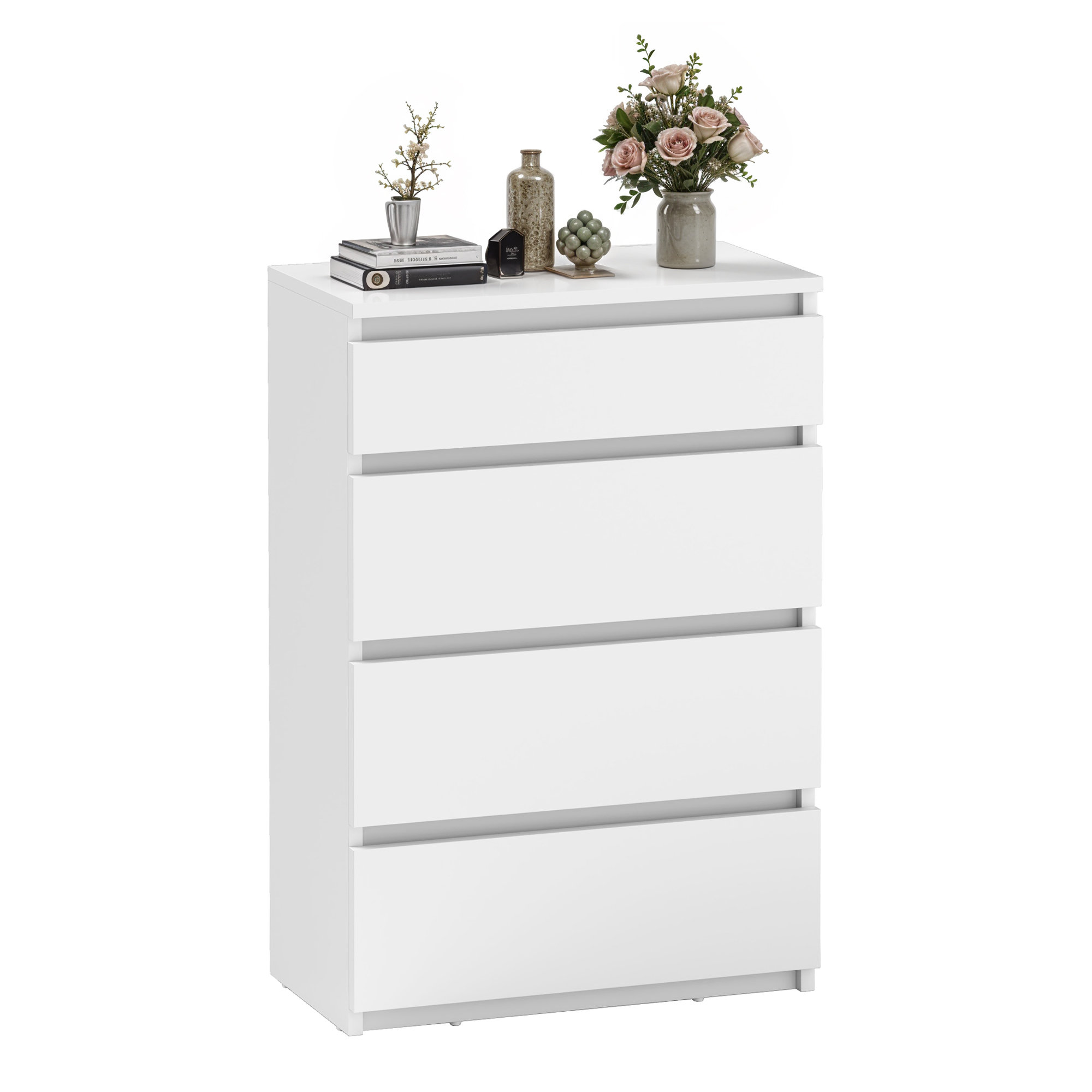 Latitude Run 4-Drawer Wood Chest Of Drawers，60Cm W Bedroom Drawers ...