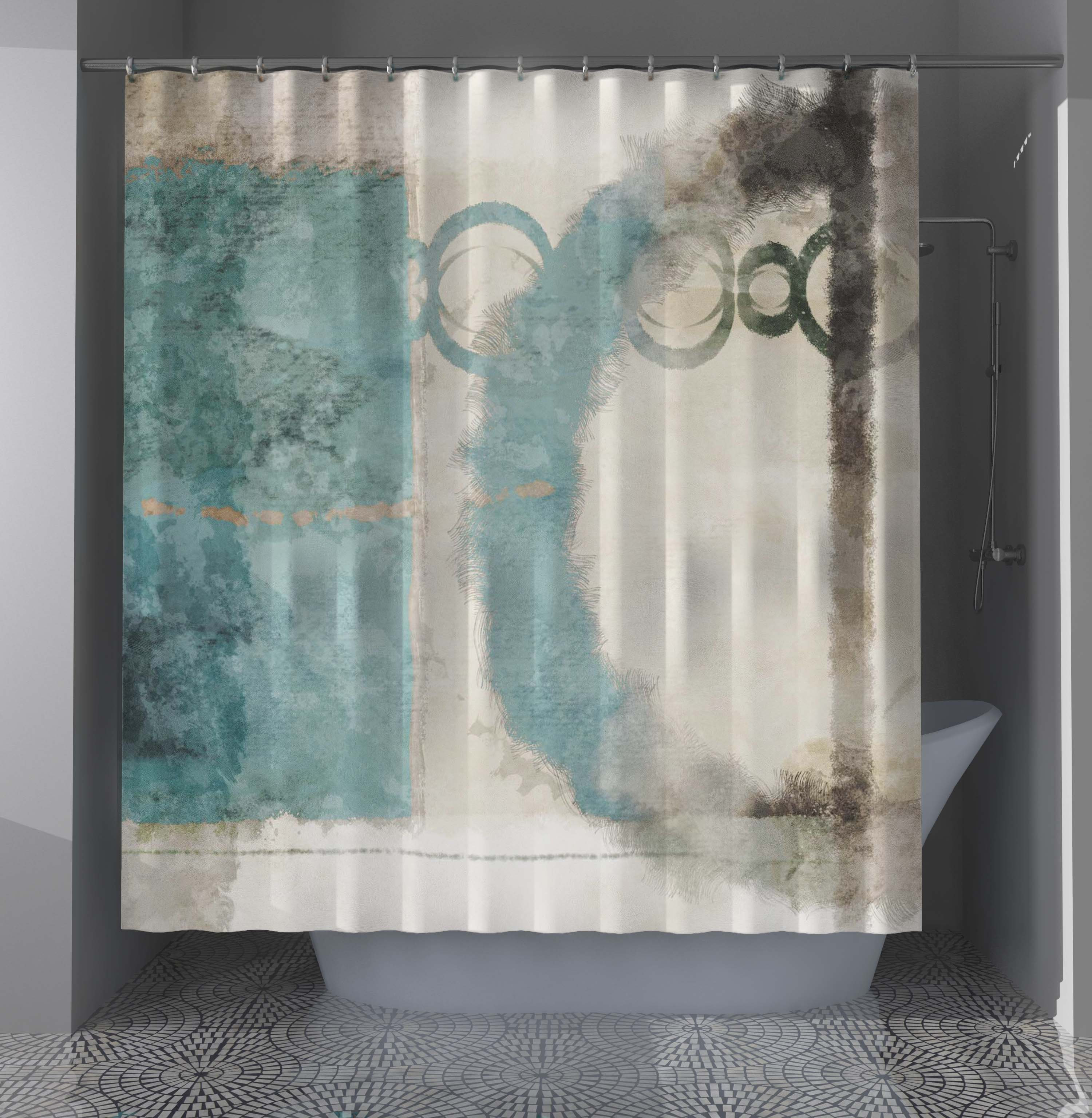 East Urban Home Spaska Abstract Shower Curtain | Wayfair