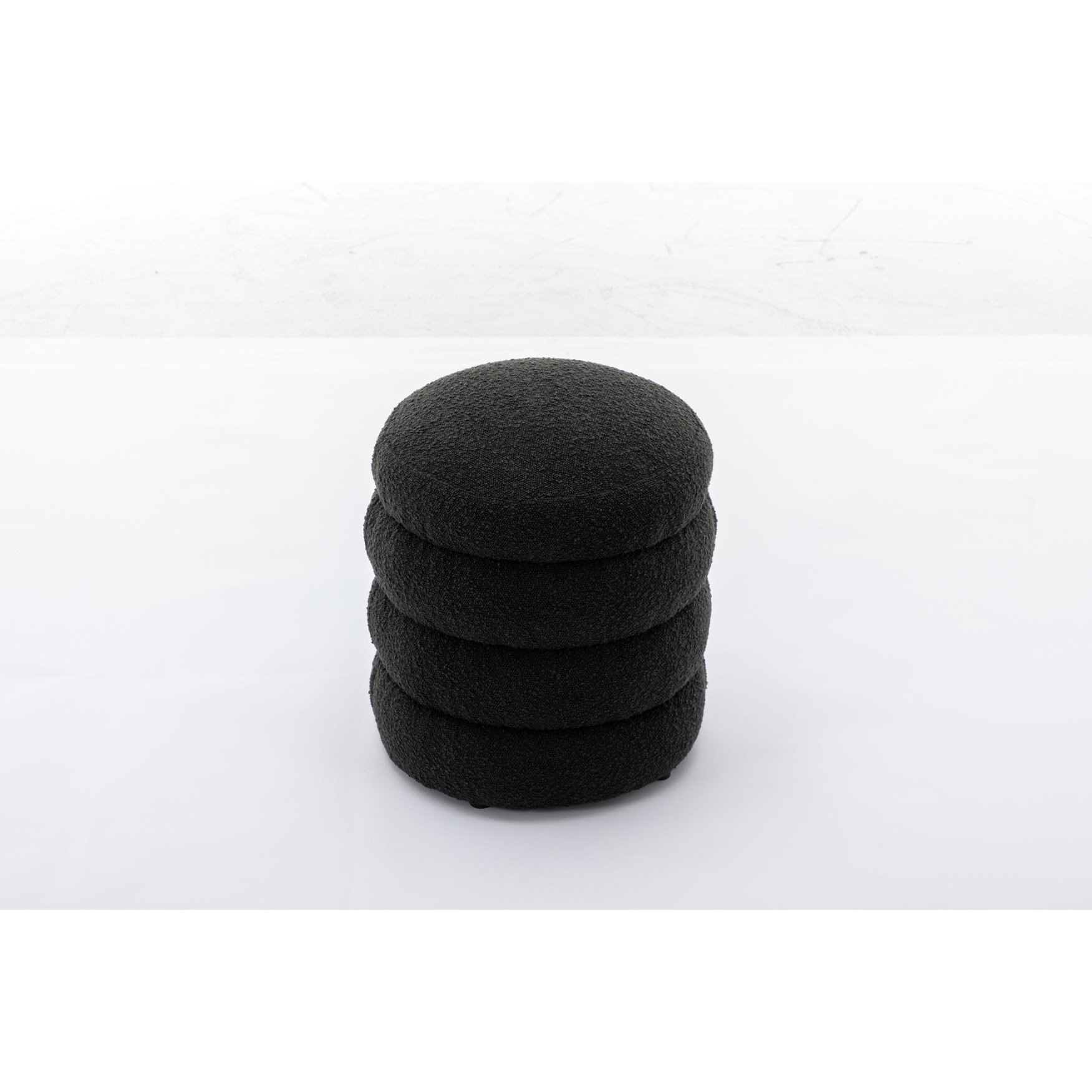 Mercer41 Velvet Round Footrest - Foam Filled, Spot Clean For Indoor ...