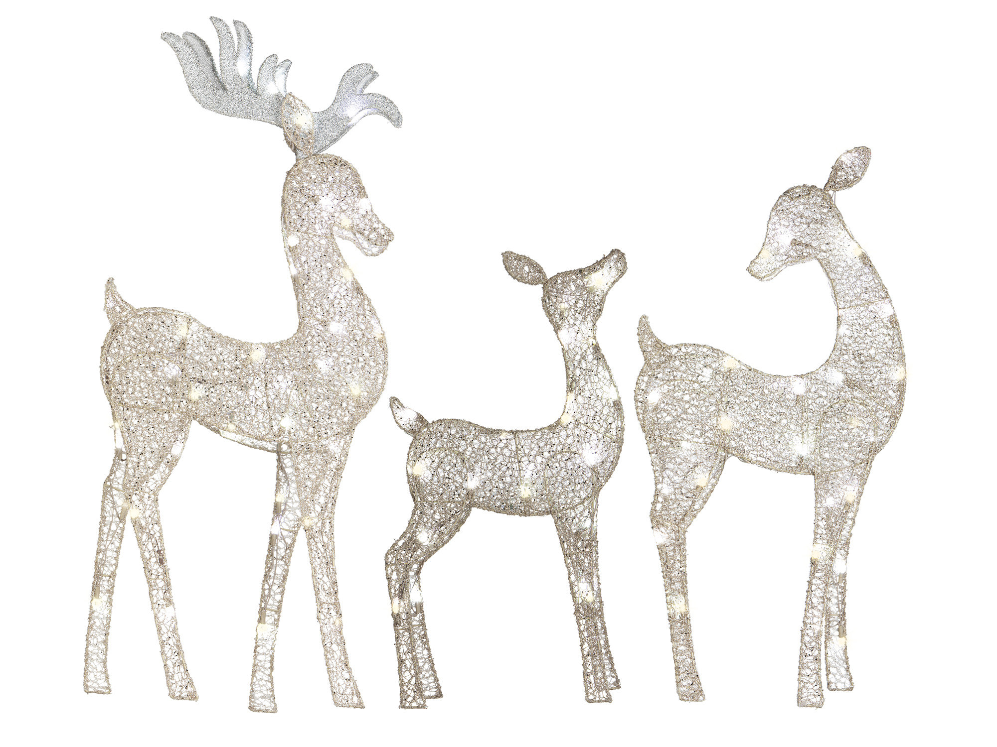 Gemmy Industries 4 Foot Christmas Reindeer Family Flat-tastic Light Up ...