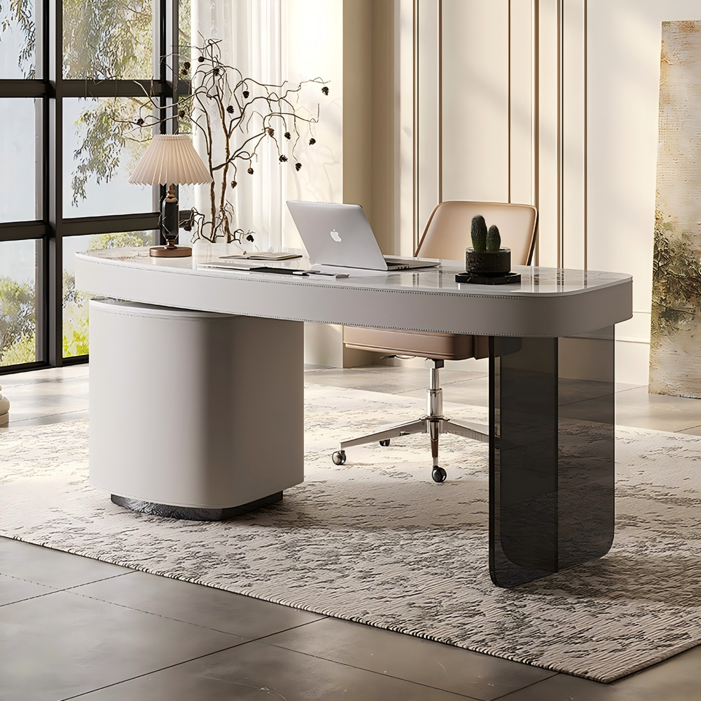 Tha Dream Team Modern Minimalist Sintered Stone Top and Horse Leather ...