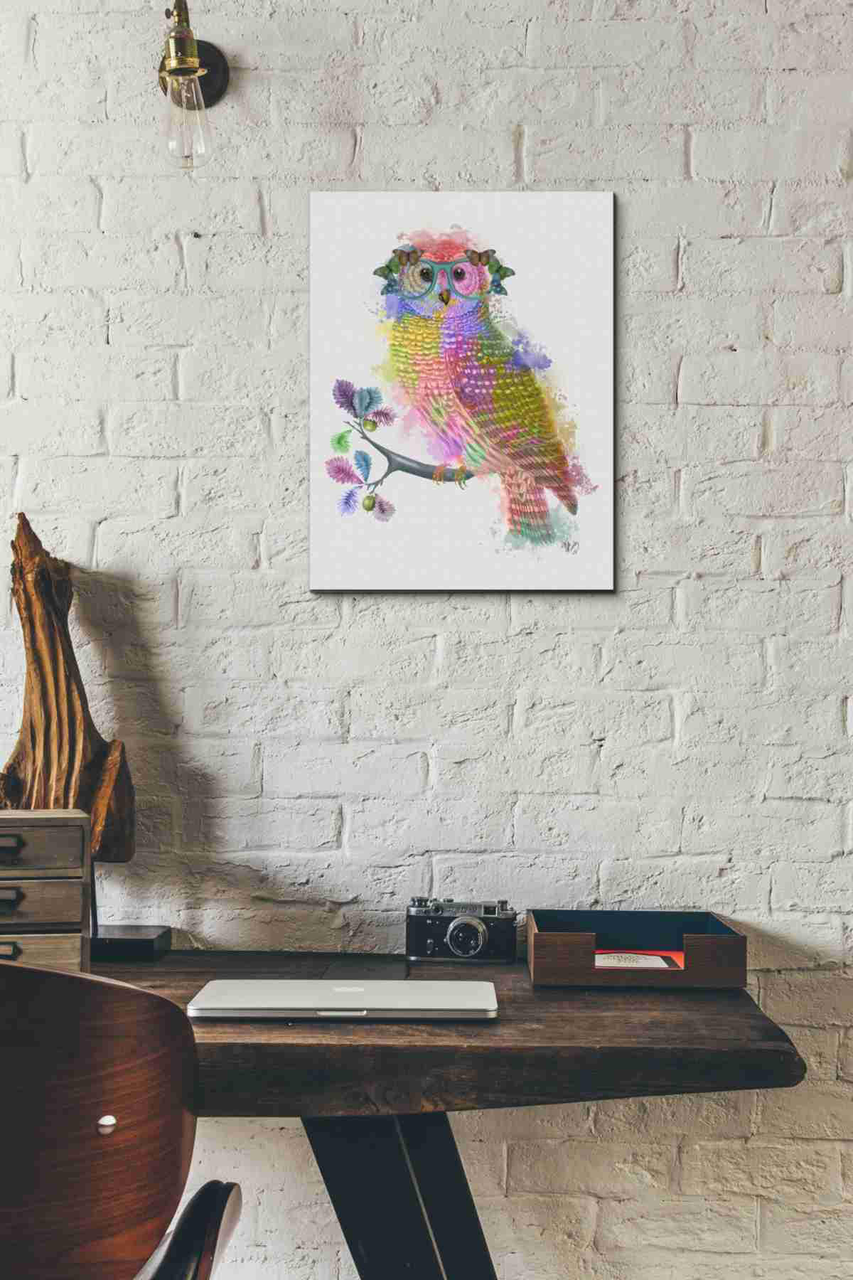 Trinx 'Rainbow Splash Owl' By Fab Funky Canvas Wall Art, - Wayfair Canada