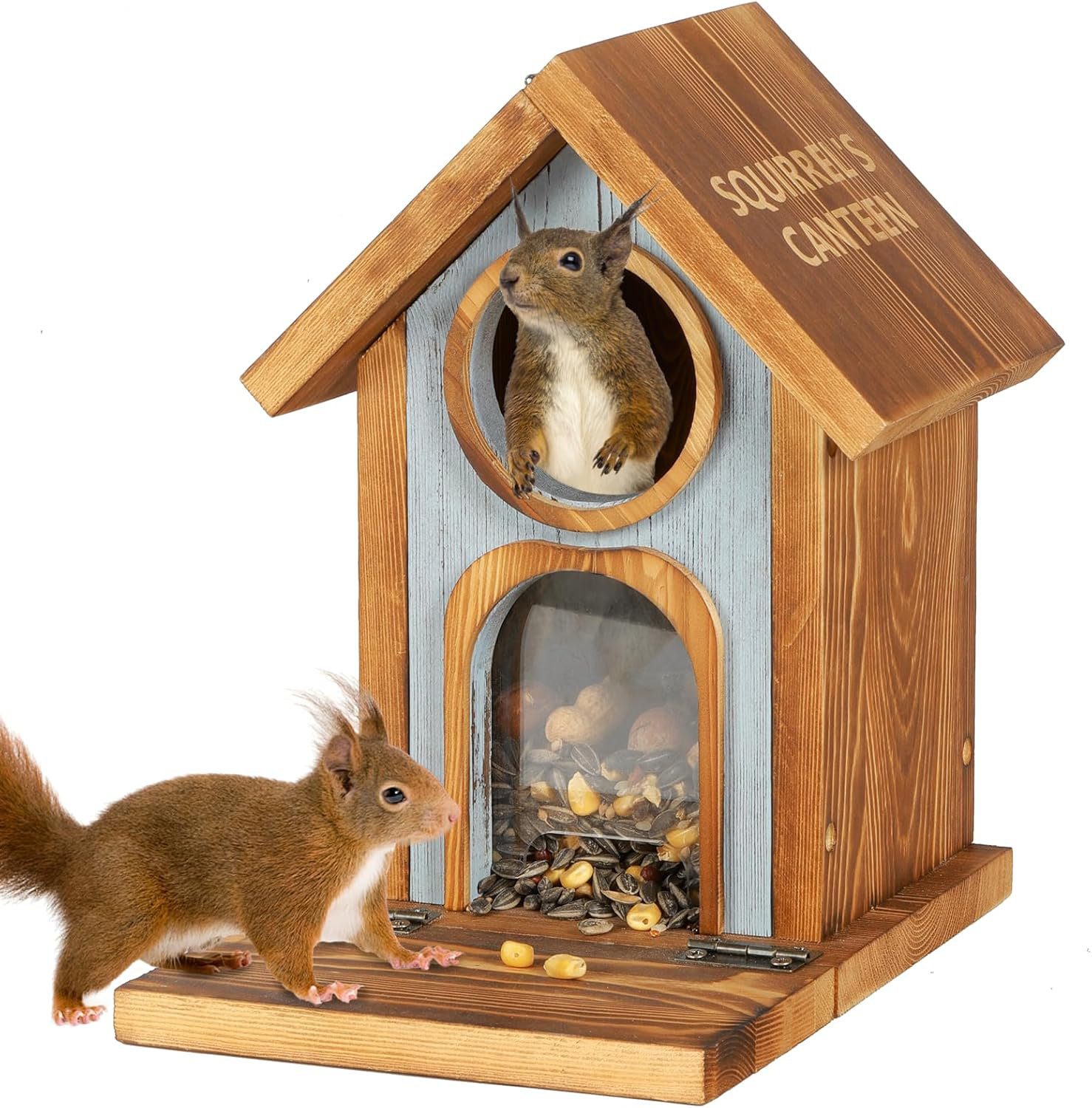One Allium Way® Large Capacity Squirrels Feeders For Outside,Brown-1Pk ...