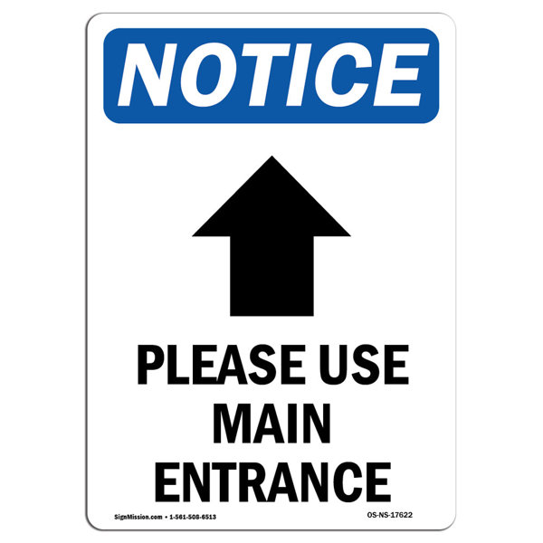 SignMission Please Use Main Entrance Sign with Symbol | Wayfair