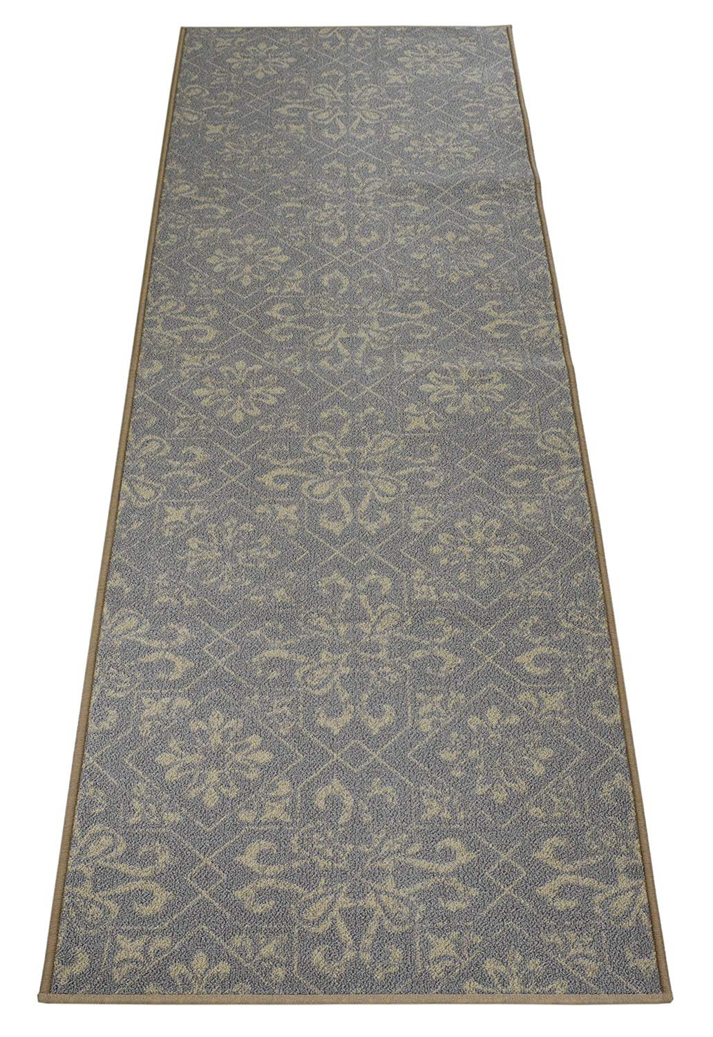 Alcott Hill® Custom Size Runner Rug Blue Floral Trellis Slip Resistant ...