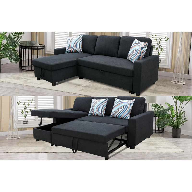 Ebern Designs Sebella 83" Wide Reversible Sleeper Corner Sectional ...