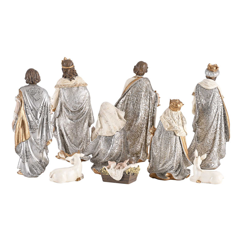The Holiday Aisle® Nativity Family Wisemen Animal Gold7.75H | Wayfair