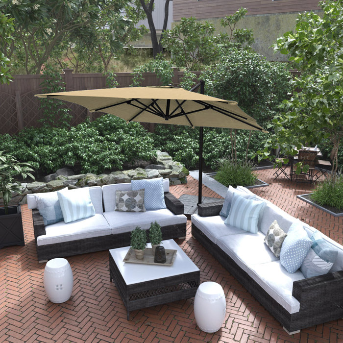Arlmont & Co. Dayshia 102.63'' Square Cantilever Sunbrella Umbrella ...