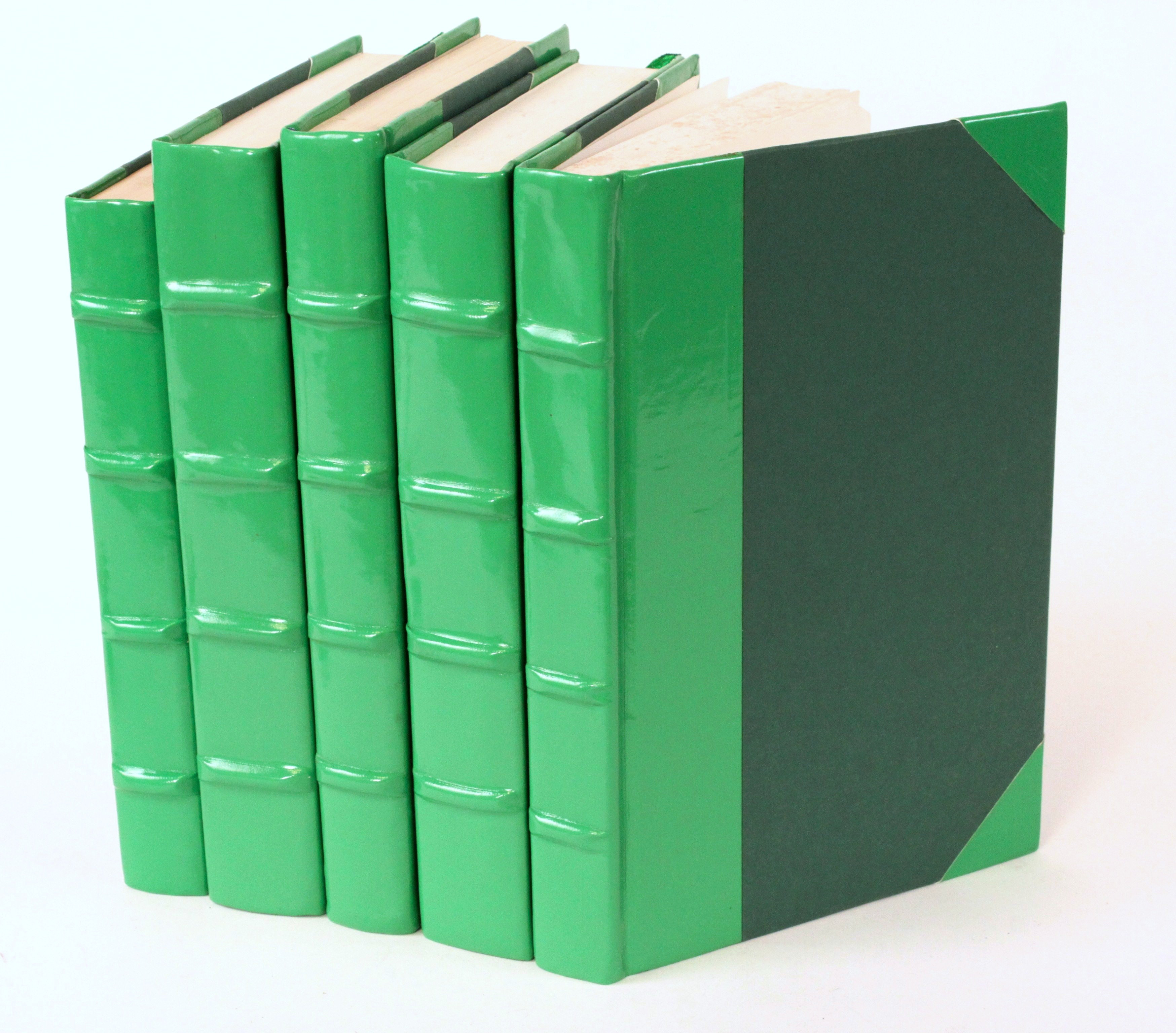 Leather Books 5 Piece Patent Leather Decorative Book Set | Wayfair