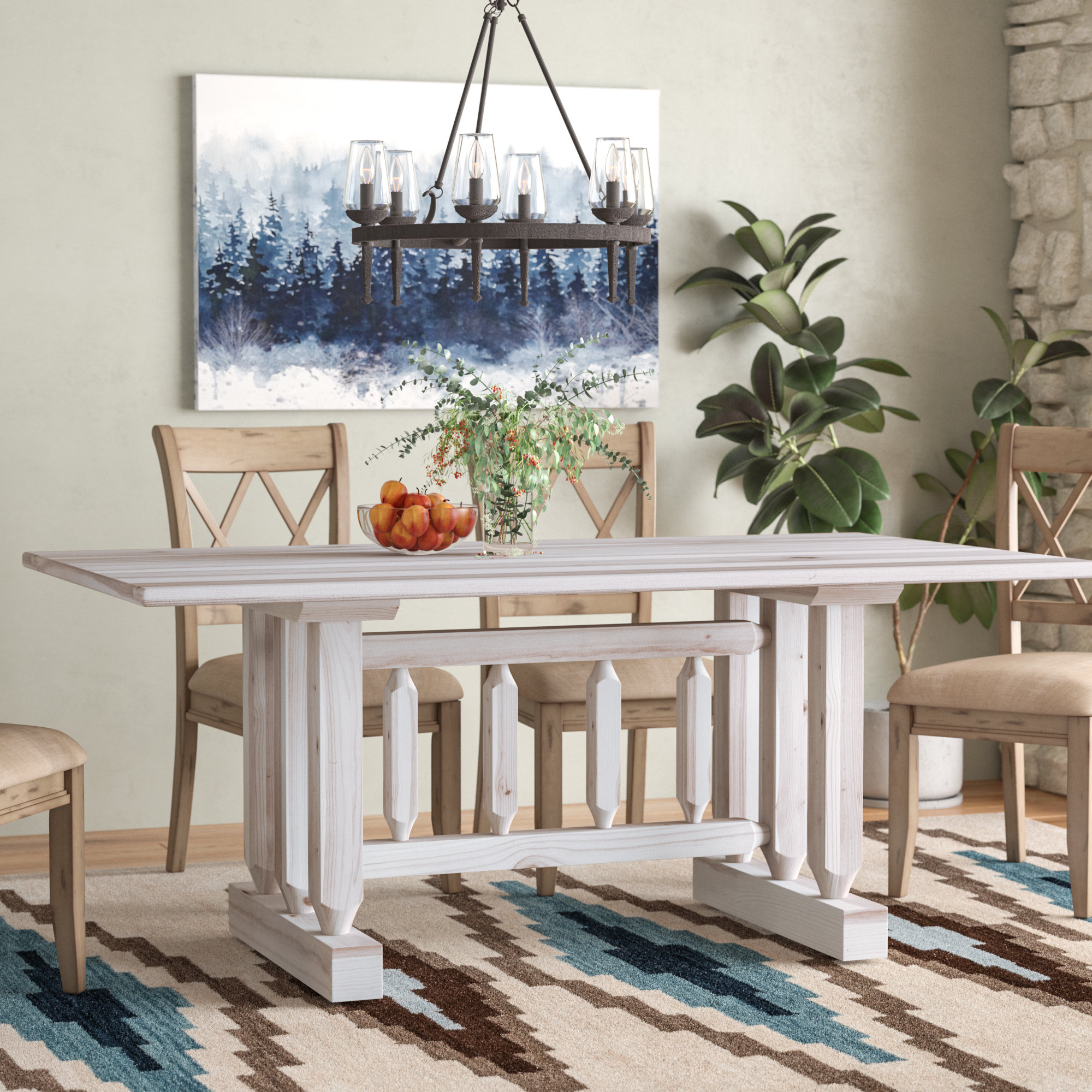 Loon Peak® Homestead Collection 40" Lodge Pole Pine Dining Table | Wayfair