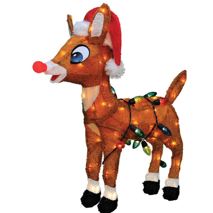 Northlight 24" Lighted Rudolph with String Lights Christmas Outdoor ...