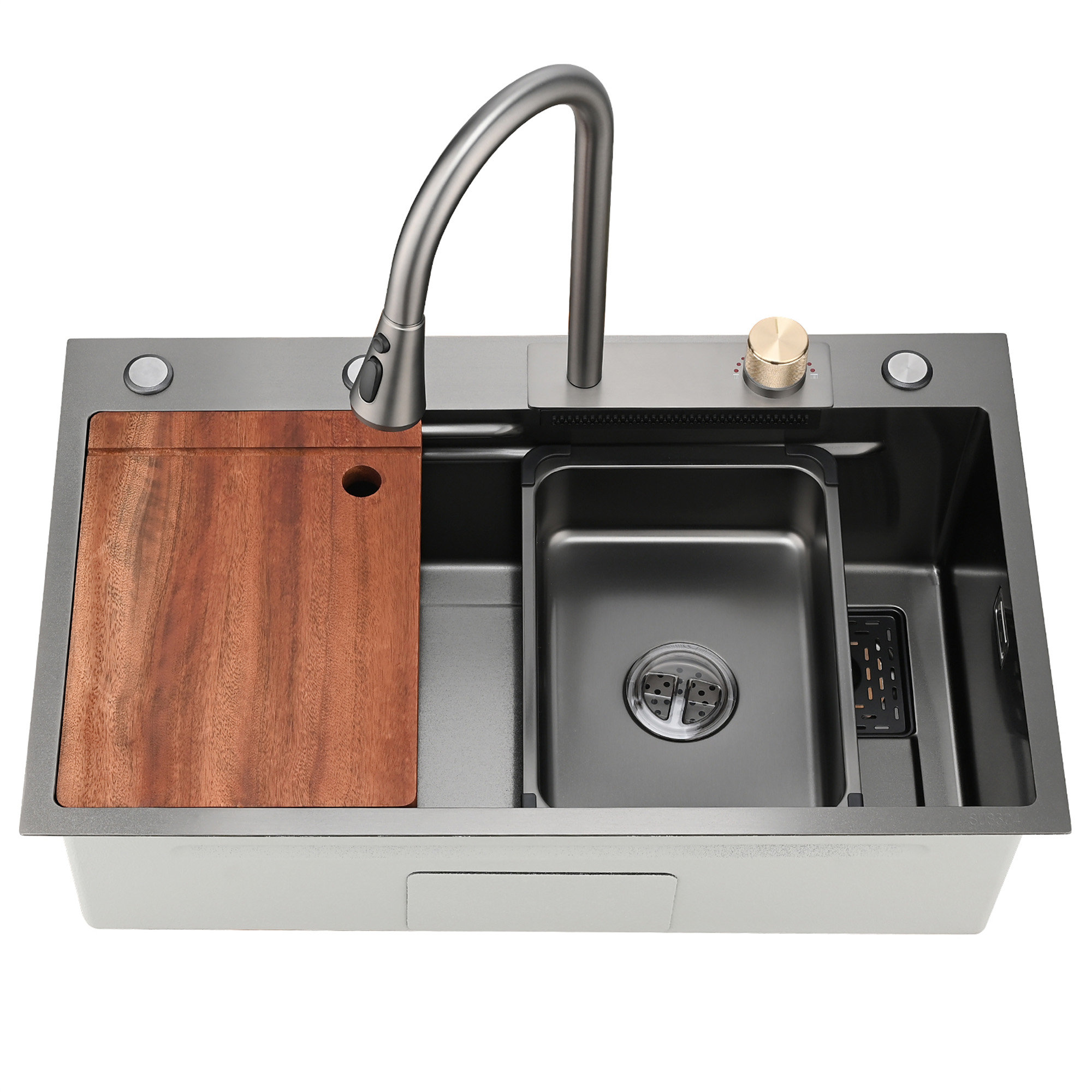 Tryimagine Kitchen Sink Flying Rain Waterfall Kitchen Sink Set 30"X 18 ...