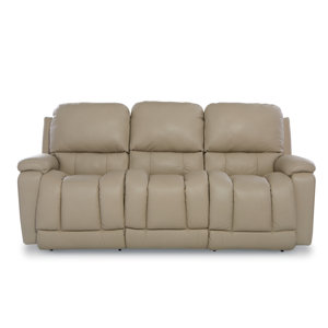 La-Z-Boy Greyson Power Leather Reclining Sofa w/ Power Headrest ...