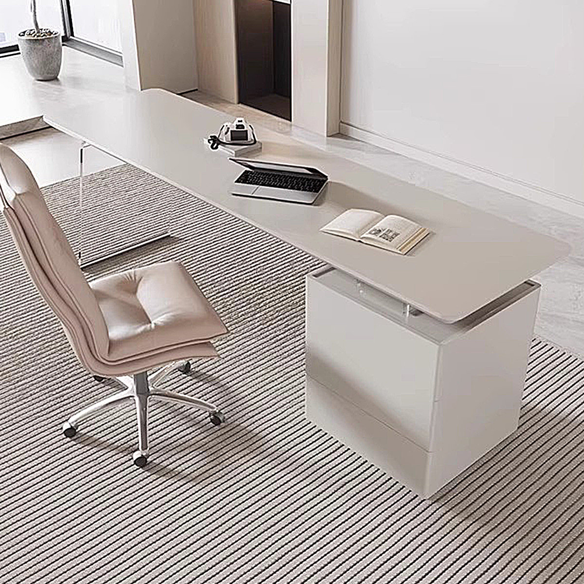 Isla Hopping Cream-Style White Acrylic Floating Desk - Wayfair Canada