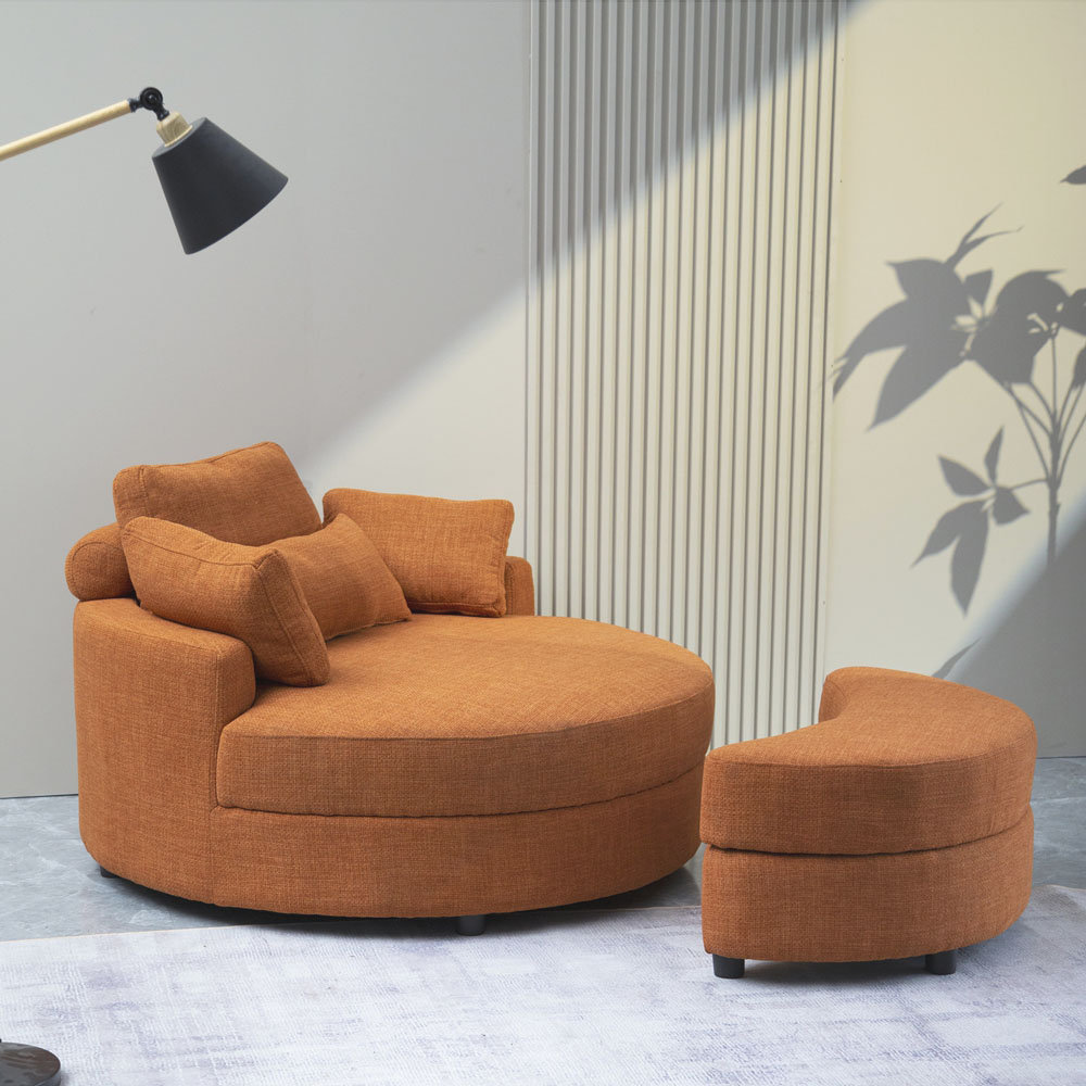 Latitude Run® Large Round Chair With Storage Ottoman - Wayfair Canada