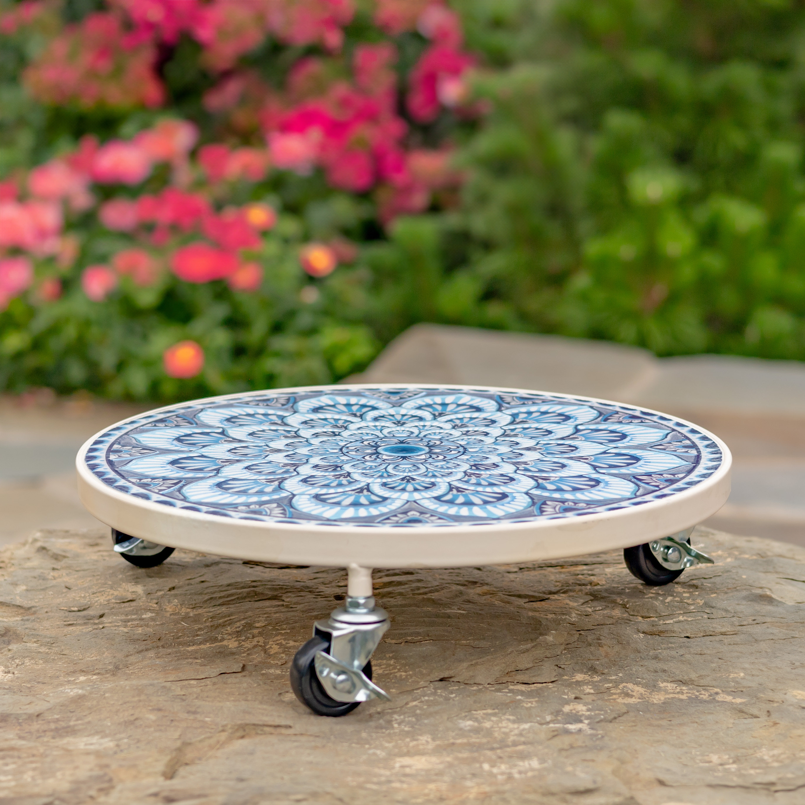 Bungalow Rose 13.8" Ceramic Mosaic Tile Plant Trolley "Seattle" (Set of ...