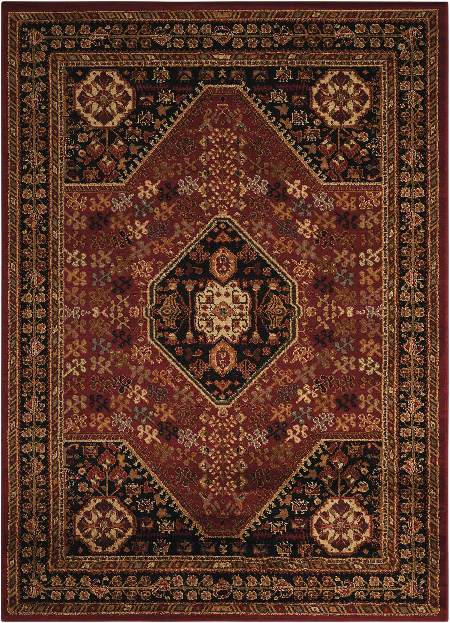 Bungalow Rose Angelita Traditional Red Area Rug | Wayfair
