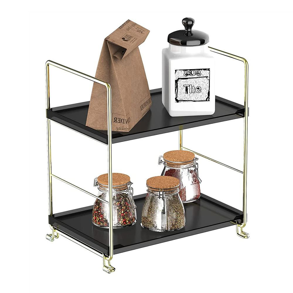 Everly Quinn 2-Tier Kitchen Freestanding Stackable Organizer Shelf ...