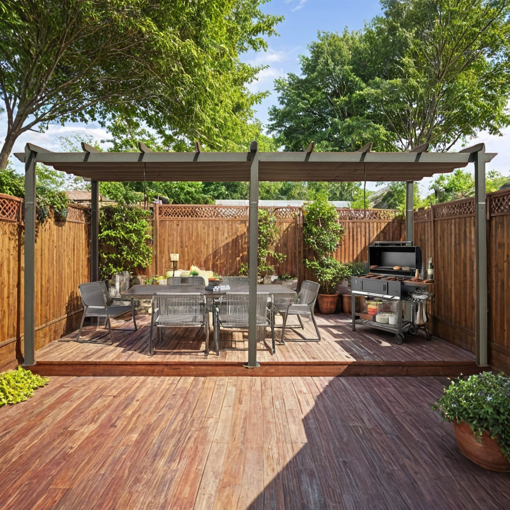 Harmony Edge Pergola rétractable en aluminium de 20 pi avec auvent ...