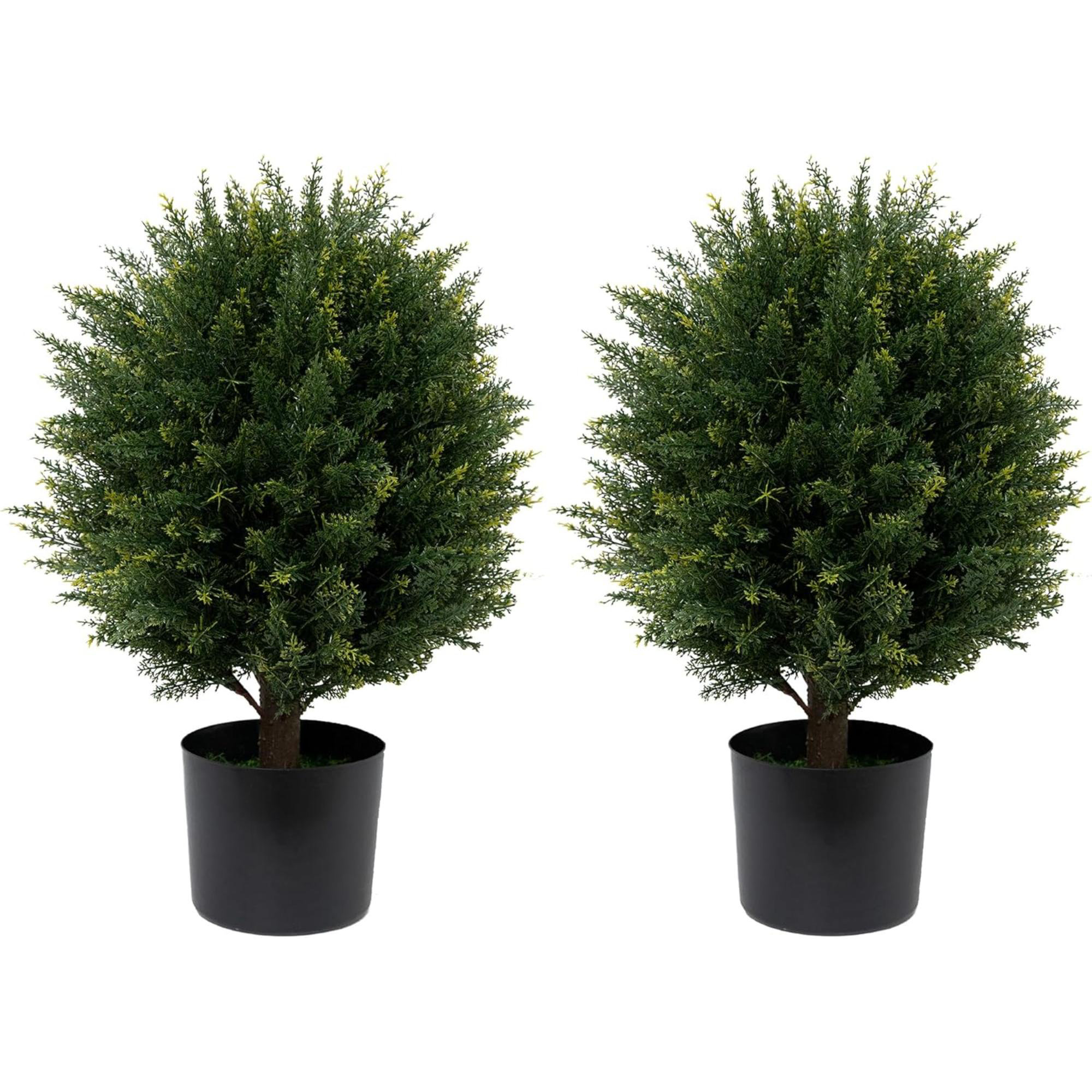 Primrue Artificial Cedar Topiary Ball Tree Two 22''T Artificial Shrub ...