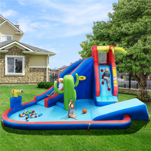 Yaheetech 15' x 13' Inflatable Water Slide with Air Blower & Reviews ...