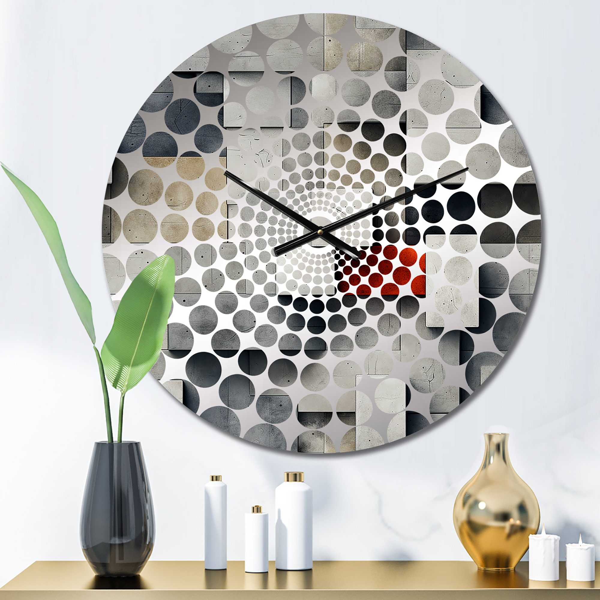Design Art Architectural Concrete Wall Illusion - Brick Wall Clock ...