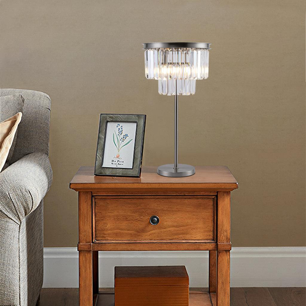 House of Hampton® Lemanski Luxe Crystal Two Layer Table Lamp Accent ...