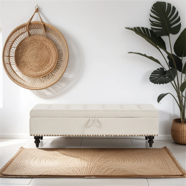 House of Hampton® Jaymason 59" Wide Tufted Rectangle Standard Ottoman ...