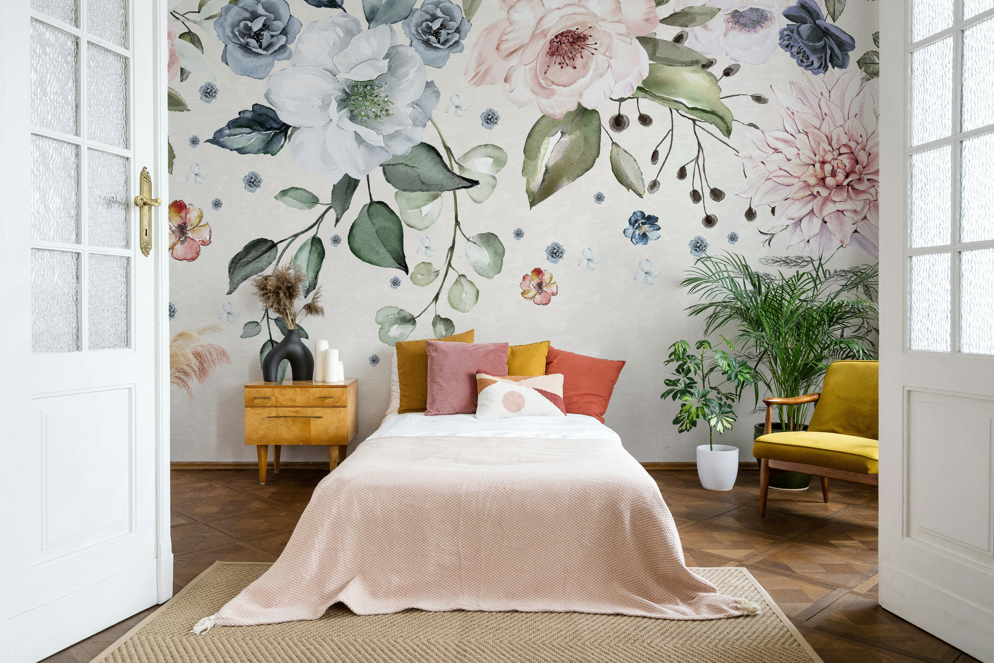 Wildon Home® Soryn Romantic Roses and Blooms Paintable Wall Mural | Wayfair