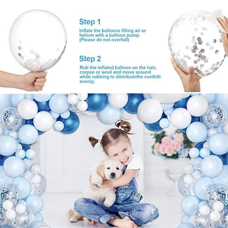 The Party Aisle™ Blue and White Balloons, Blue White Balloon Garland ...