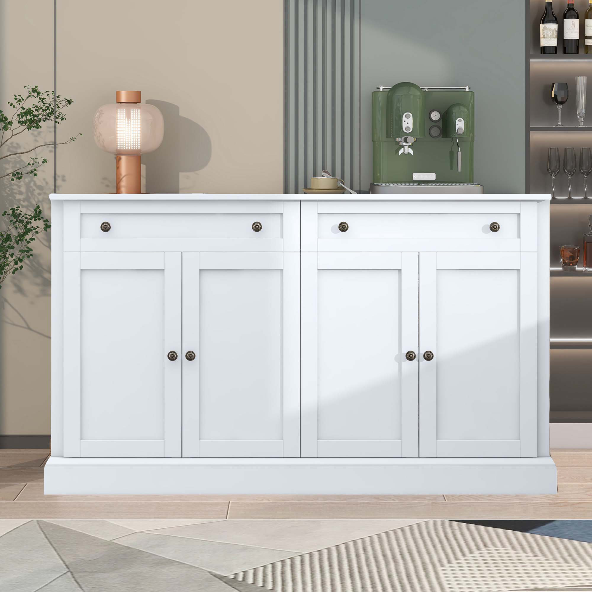 Winston Porter Idala Kitchen Sideboard Storage Buffet Cabinet with 2 ...