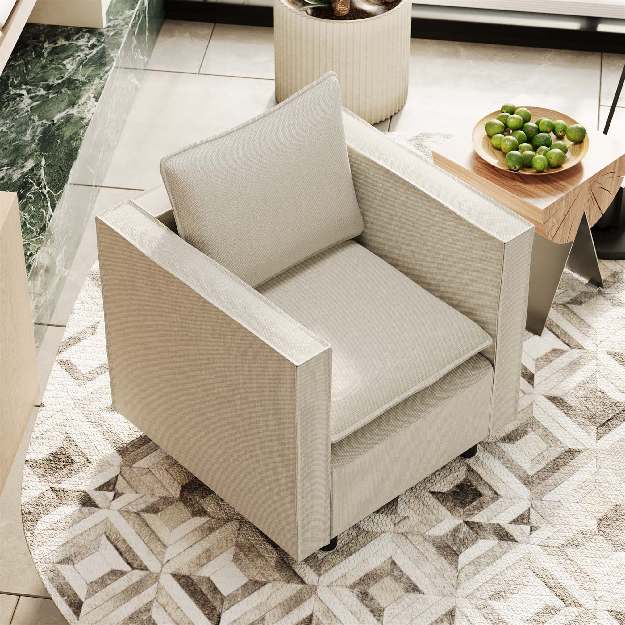 Latitude Run® Modern Comfortable Gray Single Sofa Chair with Soft ...