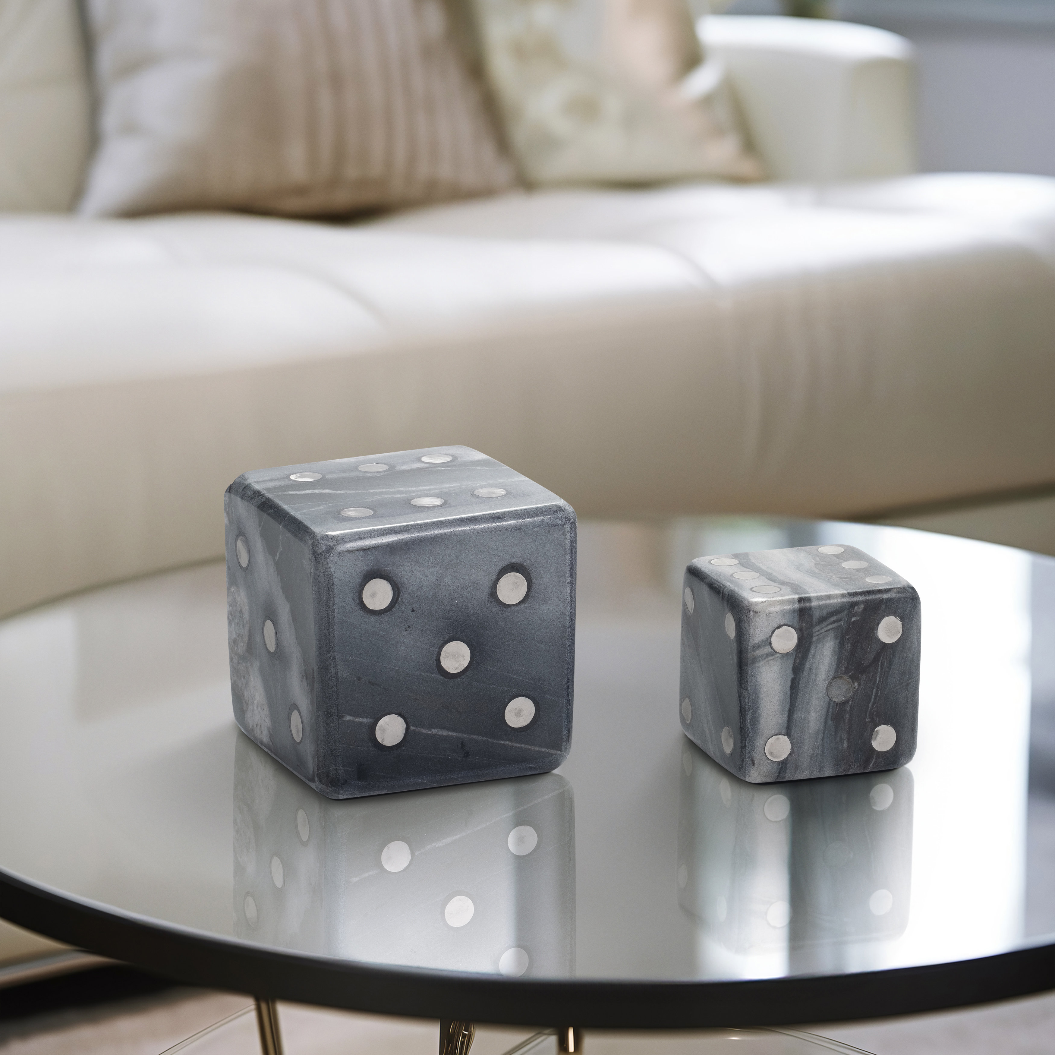 Mercer41 Mardine 2 Pieces Marble 3/4" Mistry Marble Dice "& Reviews ...