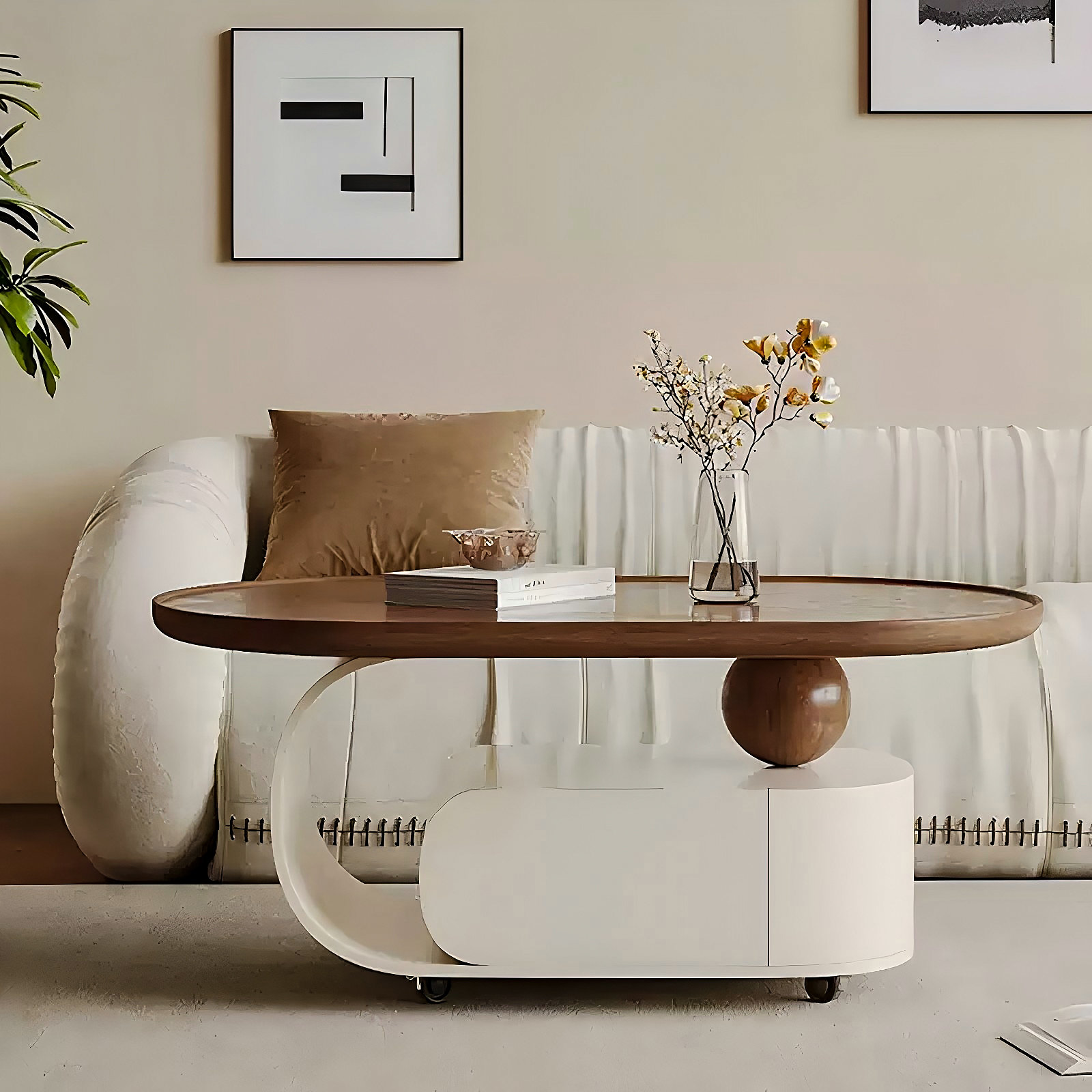 DECADANZ Minimalist Solid Wood Coffee Table Solid Wood multi-layer ...