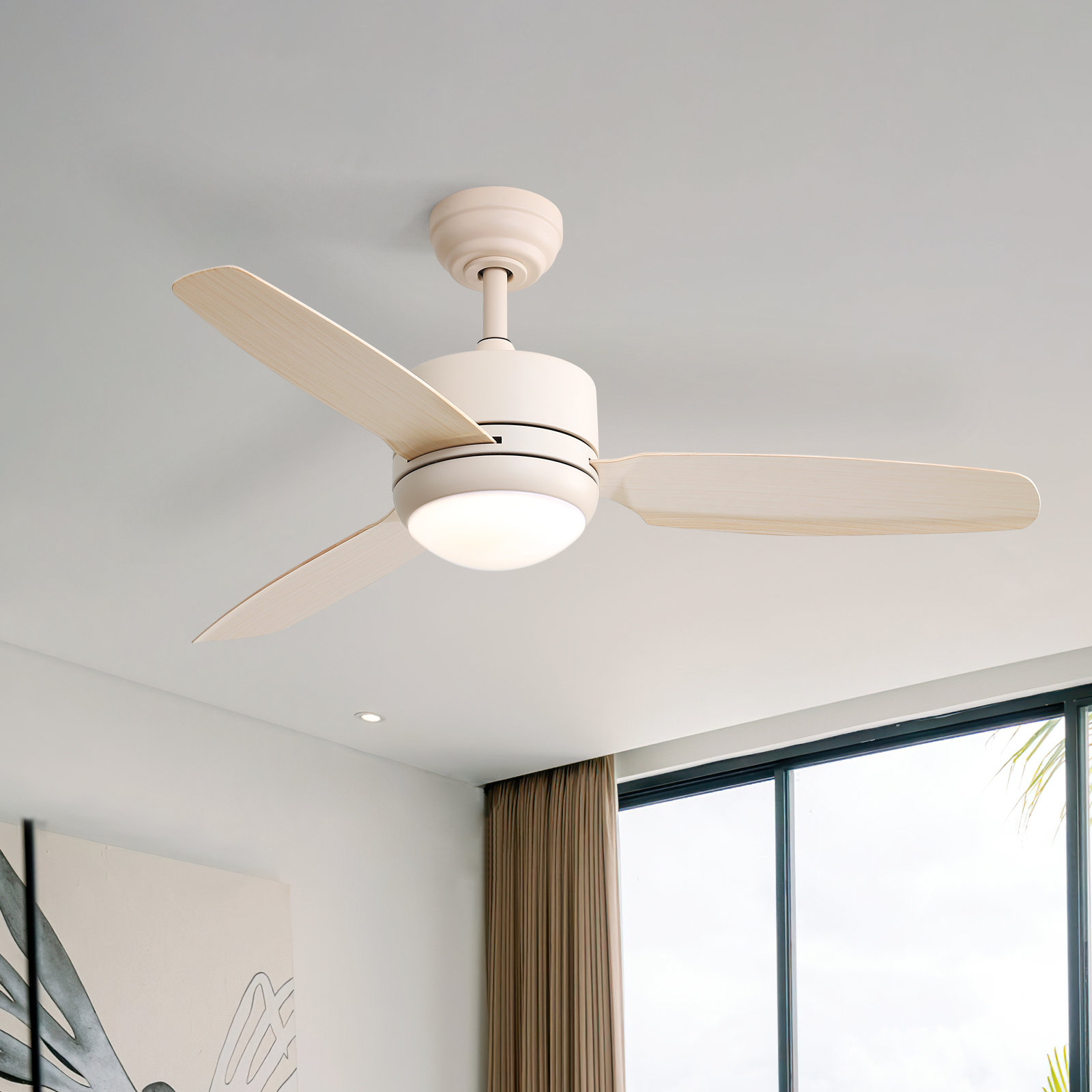 Ebern Designs Savicky 47" 3-Blades Classic Ceiling Fan with LED Lights ...
