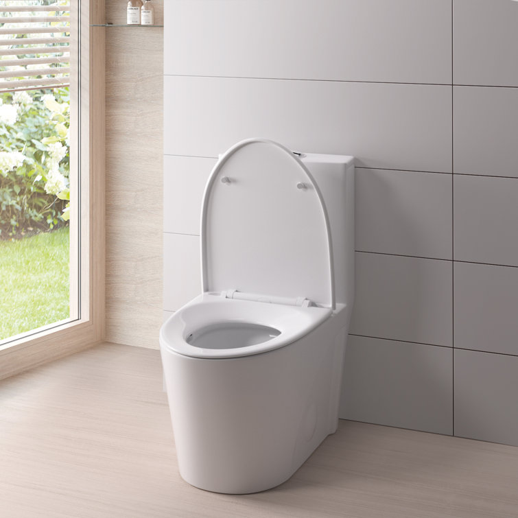 GIVING TREE 1.6 GPF Dual-Flush Elongated One-Piece Skirted Toilet (Seat ...