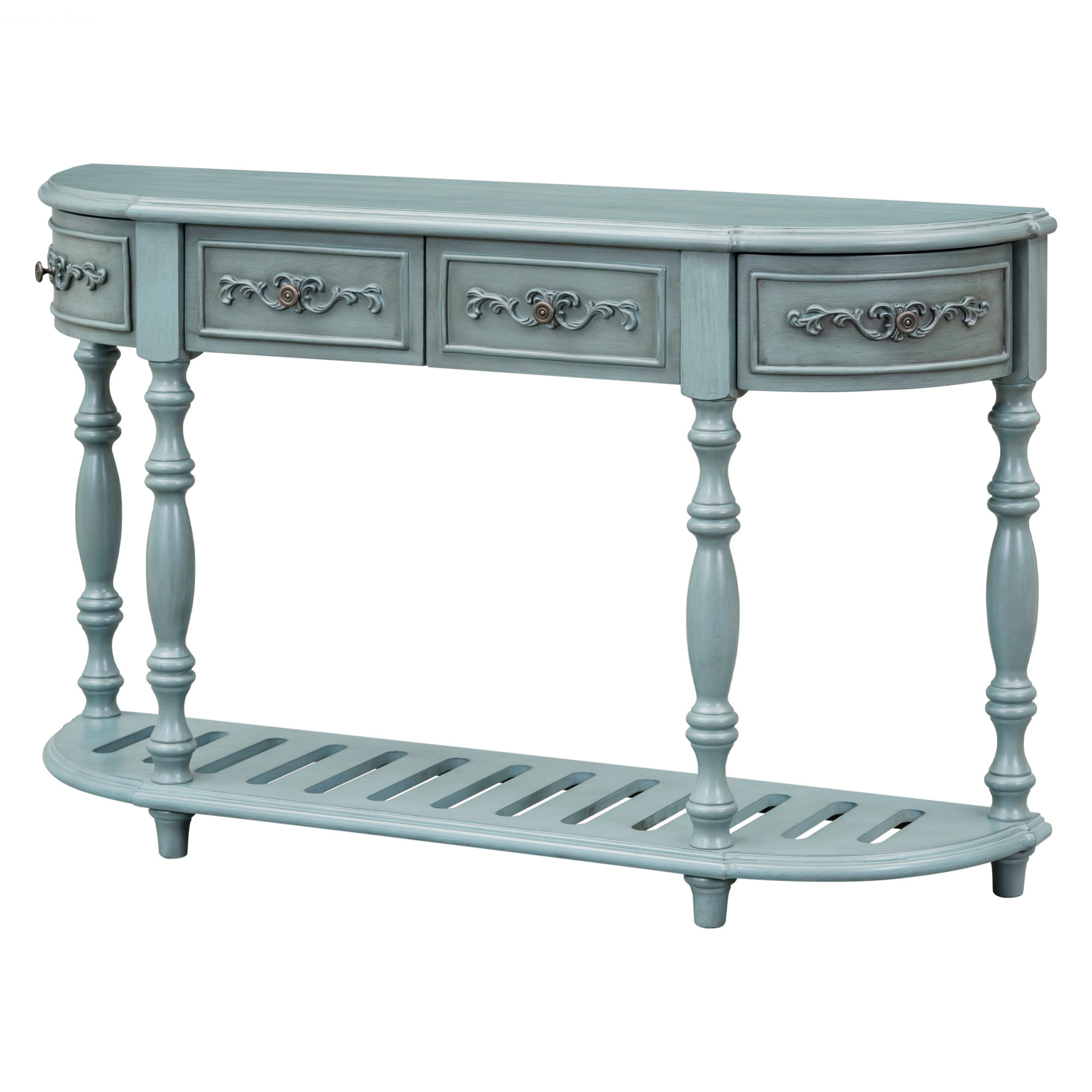Alcott Hill® Curved Console Table, Entryway Table With 4 Drawers And 1 ...