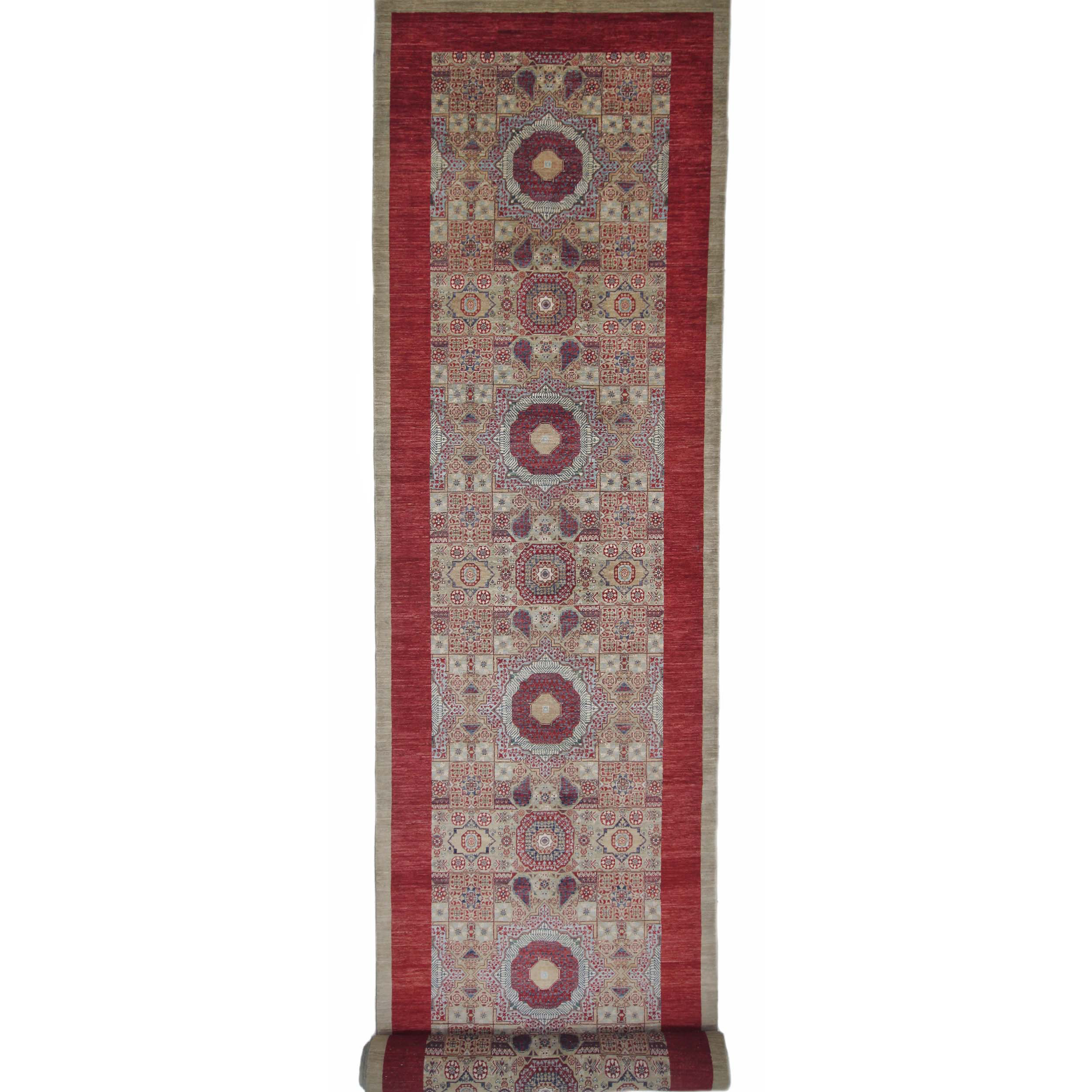Bokara Rug Co., Inc. One-of-a-Kind 5'5" x 30'5" Area Rug in Red/Ivory ...